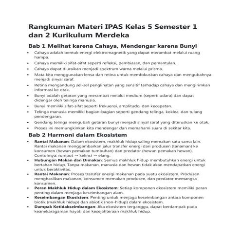 Rangkuman Materi IPAS Kelas 5 Semester 1 dan 2 Kurikulum Merdeka 2025.docx
