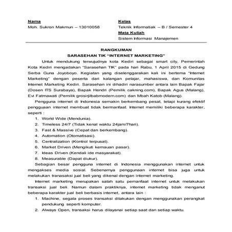 Handout / Modul Internet Marketing | PDF