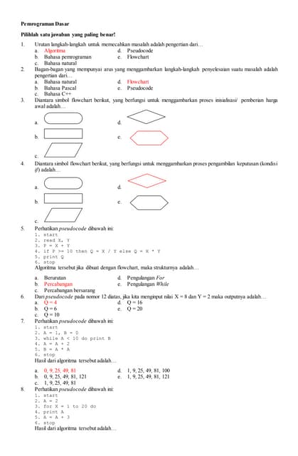 Soal Pbo Kelas 12 Beserta Jawabannya : Soal Uas Beserta Jawaban Pbo 1 ...