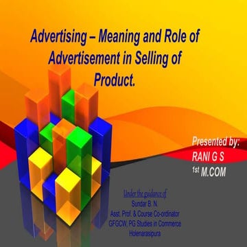Advertising – Meaning and Role of Advertisement in Selling of Product ...