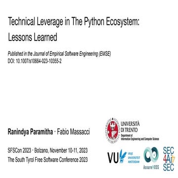 SFSCON23 - Ranindya Paramitha - Technical leverage analysis in the ...