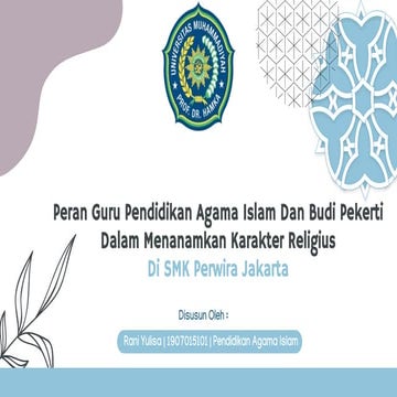 Peran Guru PAI dalam menanamkan karakter religius | PPTX