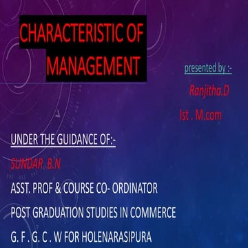 Characteristics of Management | PPTX