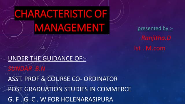 Importance of Management | PPTX