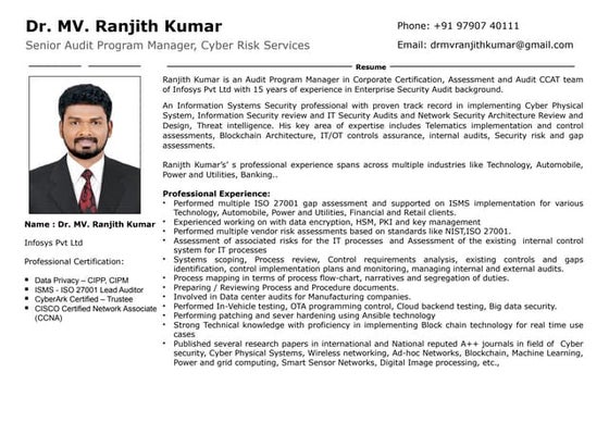 Ranjith Kumar Shell Profile SINGLE SLIDER.pptx
