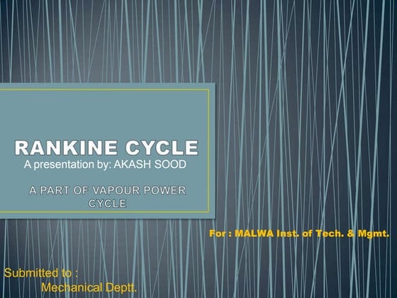 Rankine cycle | PPTX