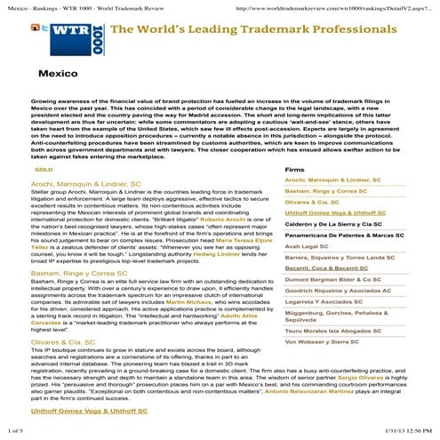 Rankings 2013 wtr 1000 - world trademark review (2) | PDF