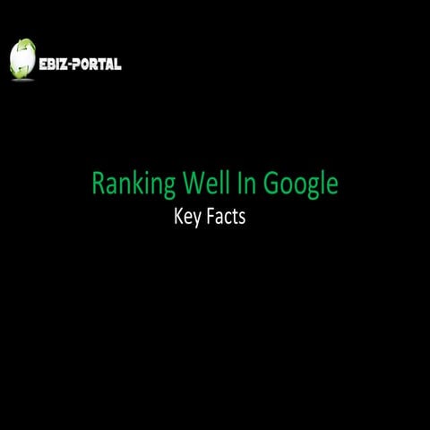 Ranking well in google | PPT