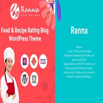 Ranna - Food and Recipe blog wordpress theme | PDF