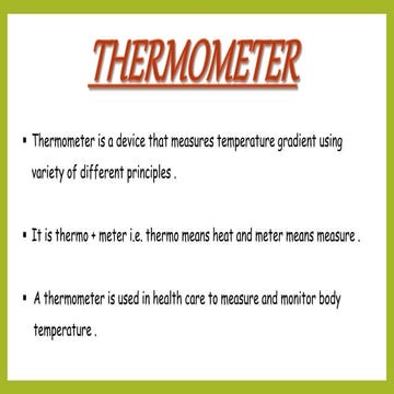 Clinical and Laboratory Thermometer - Class 7 | PPTX