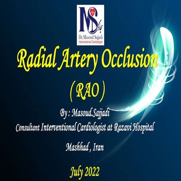 Radial Artery Occlusion ( RAO ) | PPT