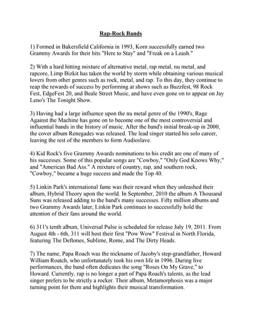 Artistas rock más reconocidos | PPTX