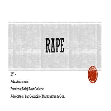 Power point anti rape law | PPTX