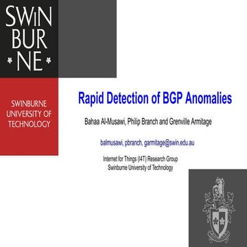 Rapid Detection Of Bgp Anomalies Pdf Information And Network