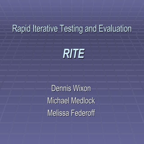 Rapid Iterative Testing and Evaluation | PPT