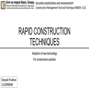 Rapid construction techniques | PPTX