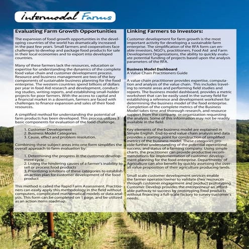 Rapid farm assessment intermodal farms | PDF