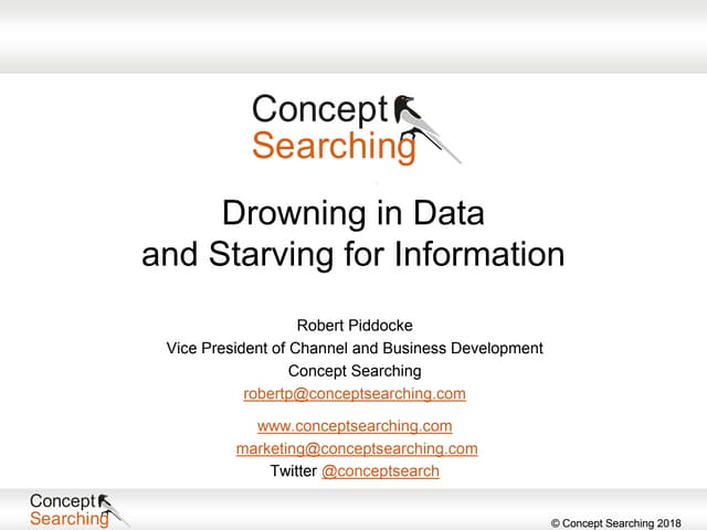 Drowning In Data And Starving For Information Ppt