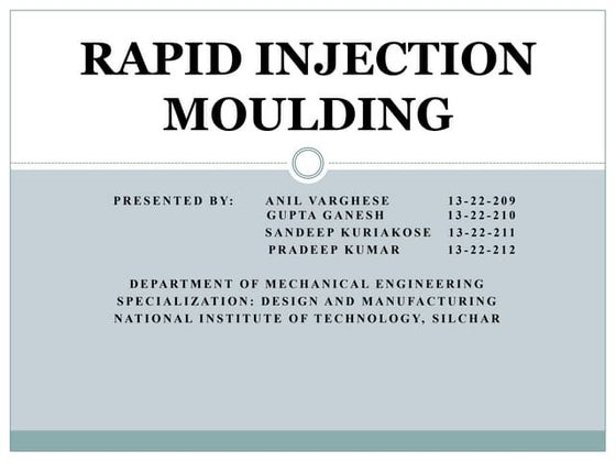 Injection moulding ppt | PPSX