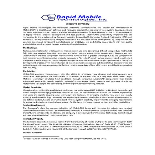 Rapid Mobile Technologies : Executive summary | DOCX