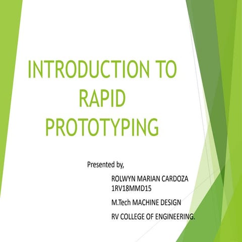 Rapid prototyping( additive manufacturing) | PPTX