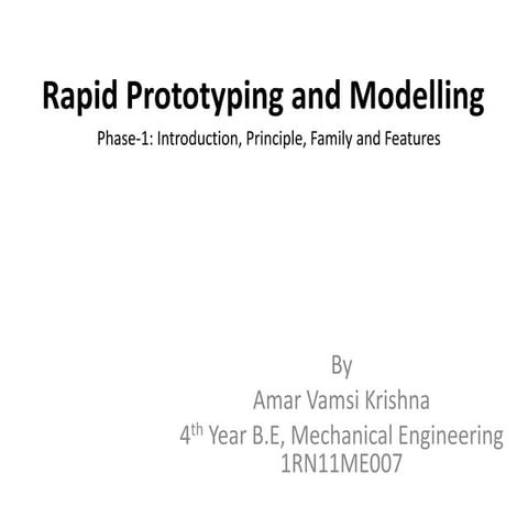 Rapid prototyping and modelling | PPT