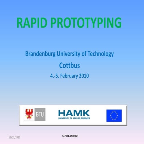 Rapid prototyping cottbus 2010 | PPT
