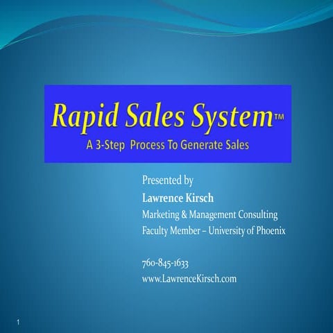 Rapid Sales System Presentation | PPTX
