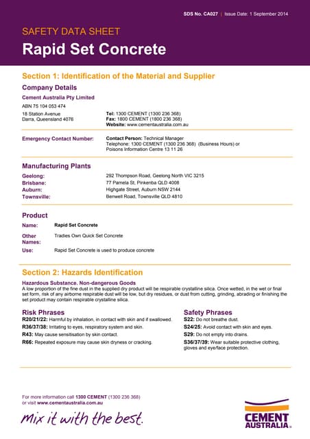 MSDS- Fibreglass composite reinforcement bar | PDF
