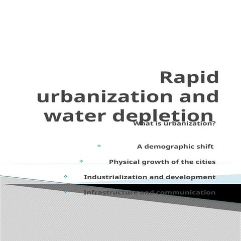 URBANISATION AND CONSEQUENCES ON URBAN POPULATION | PPTX