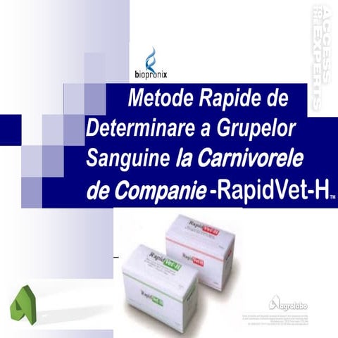Determinarea Grupelor Sanguine la Animale de Companie Rapid vet H | PDF