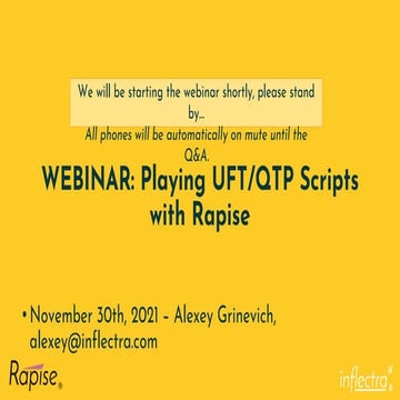 Playing Uftqtp Scripts Rapise Ppt