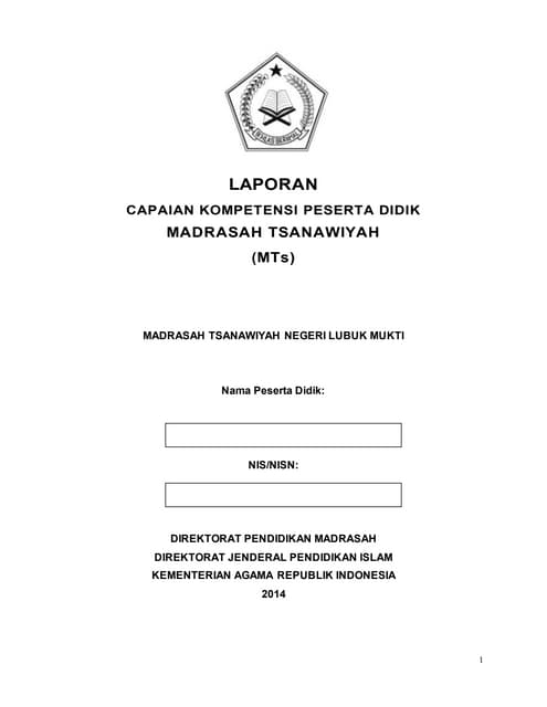 Rapor ma kurikulum 2013 | PDF