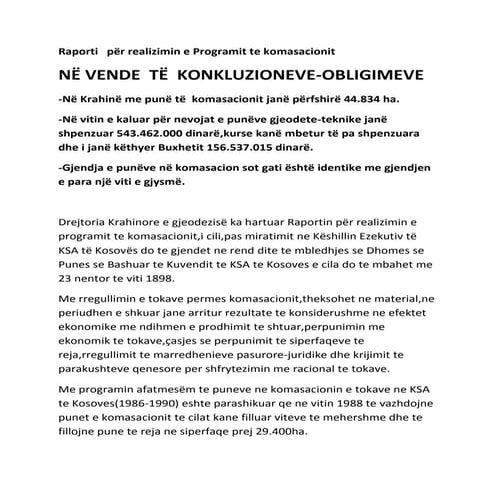 Raporti për realizimin e programit te komasacionit1 | DOCX