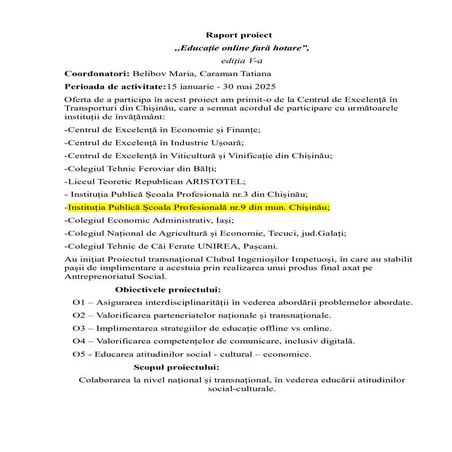 Raport proiect | PDF