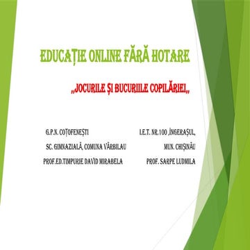 raport proiect Educatie online fara hotare GPN COTOFENESTI .pptx