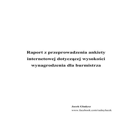 Raport z ankiety wynagrodzenie dla burmistrza | PDF | Careers