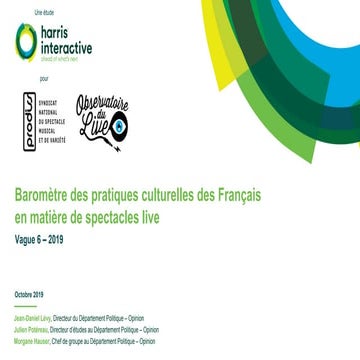 Rapport Harris interactive - baromètre du live vague 6 pour Prodiss | PPT