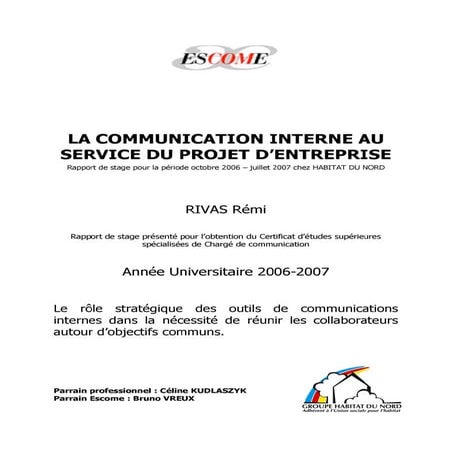La communication interne au service du projet d’entreprise - Le rôle ...
