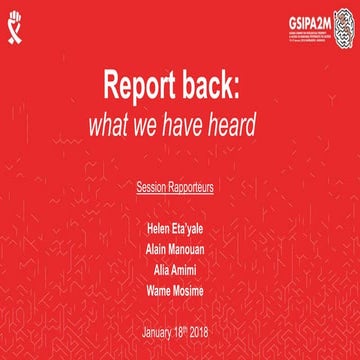 Rapporteur report - what we have heard. | PPTX