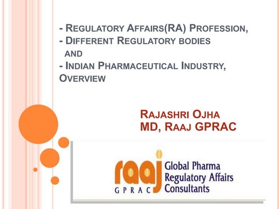 PHARMA REGULATORY AFFAIRS: ROLES & RESPONSIBILITIES | PPTX ...