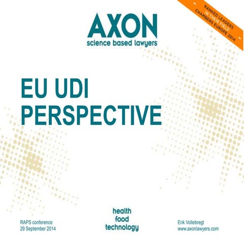 Recent and future developments in UDI for medical devices in the EU | PPTX