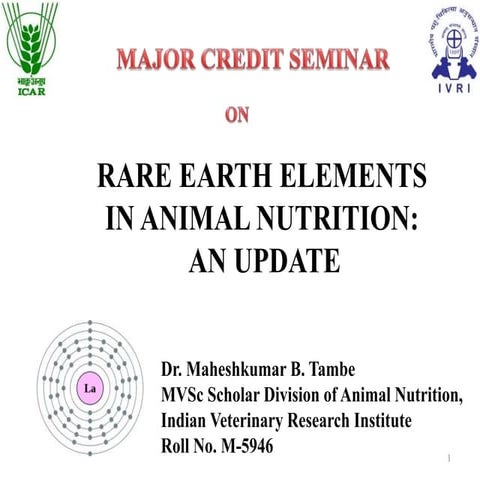 Rare earth elements in Animal nutrition | PPTX