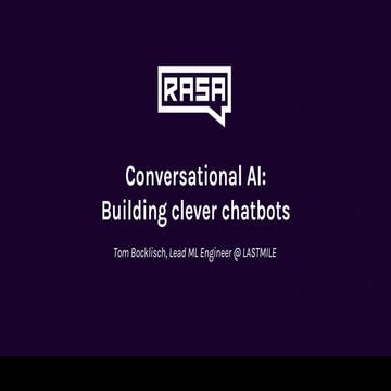 Rasa AI: Building clever chatbots | PDF