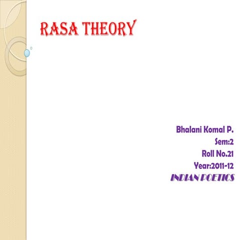 Rasa Theory | PPT