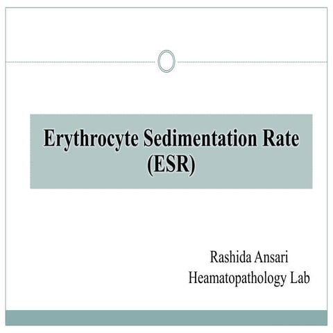 Esr method, principle and interpretation | PPTX