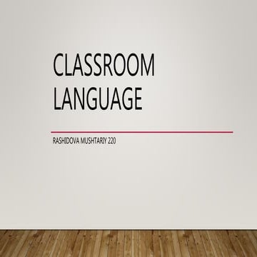 Rashidova classroom language | PPT