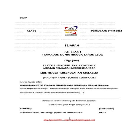 Rashman sejarah 1 selangor | PDF