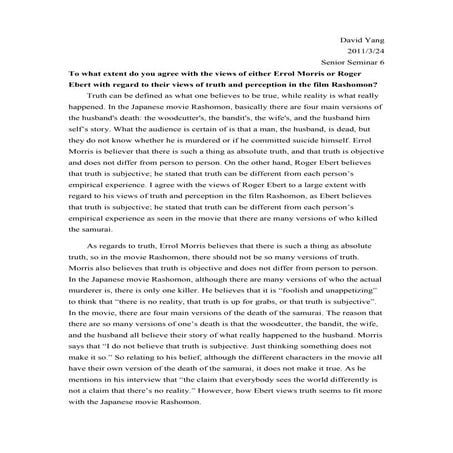 Rashomon essay | DOCX