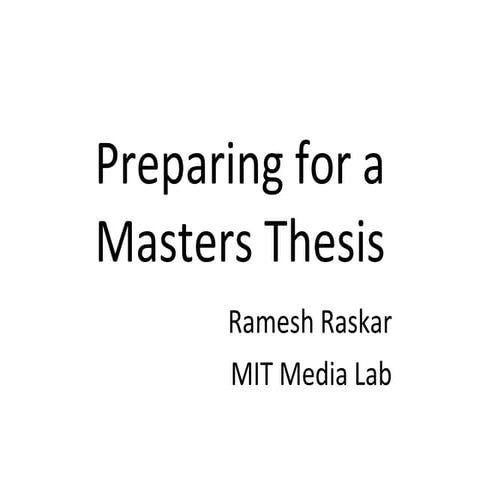 Raskar Thesis Guidance 2011 | PPT